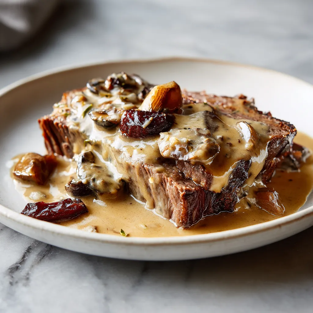 Gourmet Pot Roast with Rich Blue Cheese Gravy and Herb Roasted ...