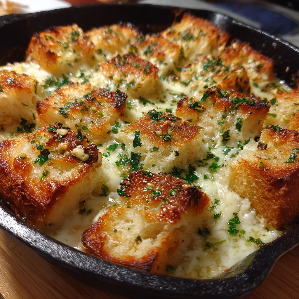 Ultimate Baked Garlic Bread Dip with Melted Cheese and Crispy Bread ...