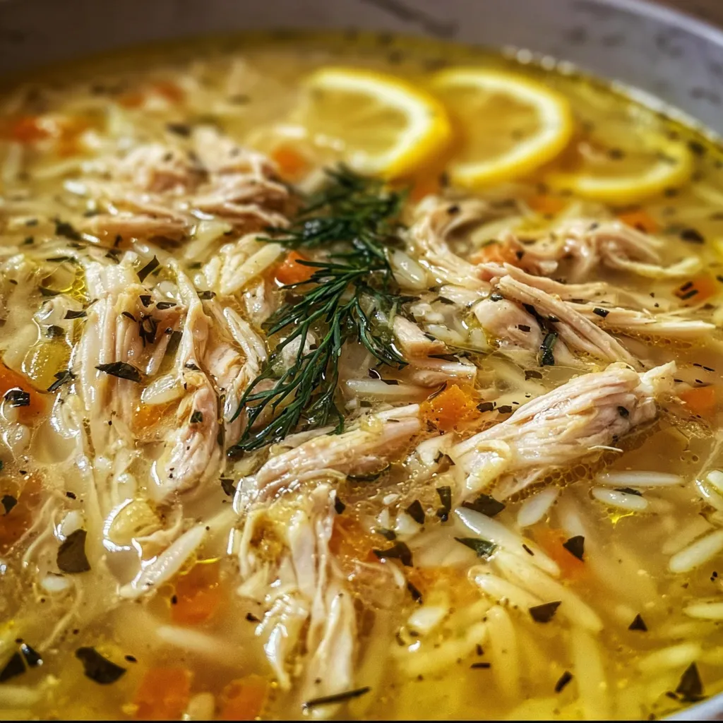 Authentic Greek Lemon Chicken Soup with Tender Rice and Fresh Herbs ...