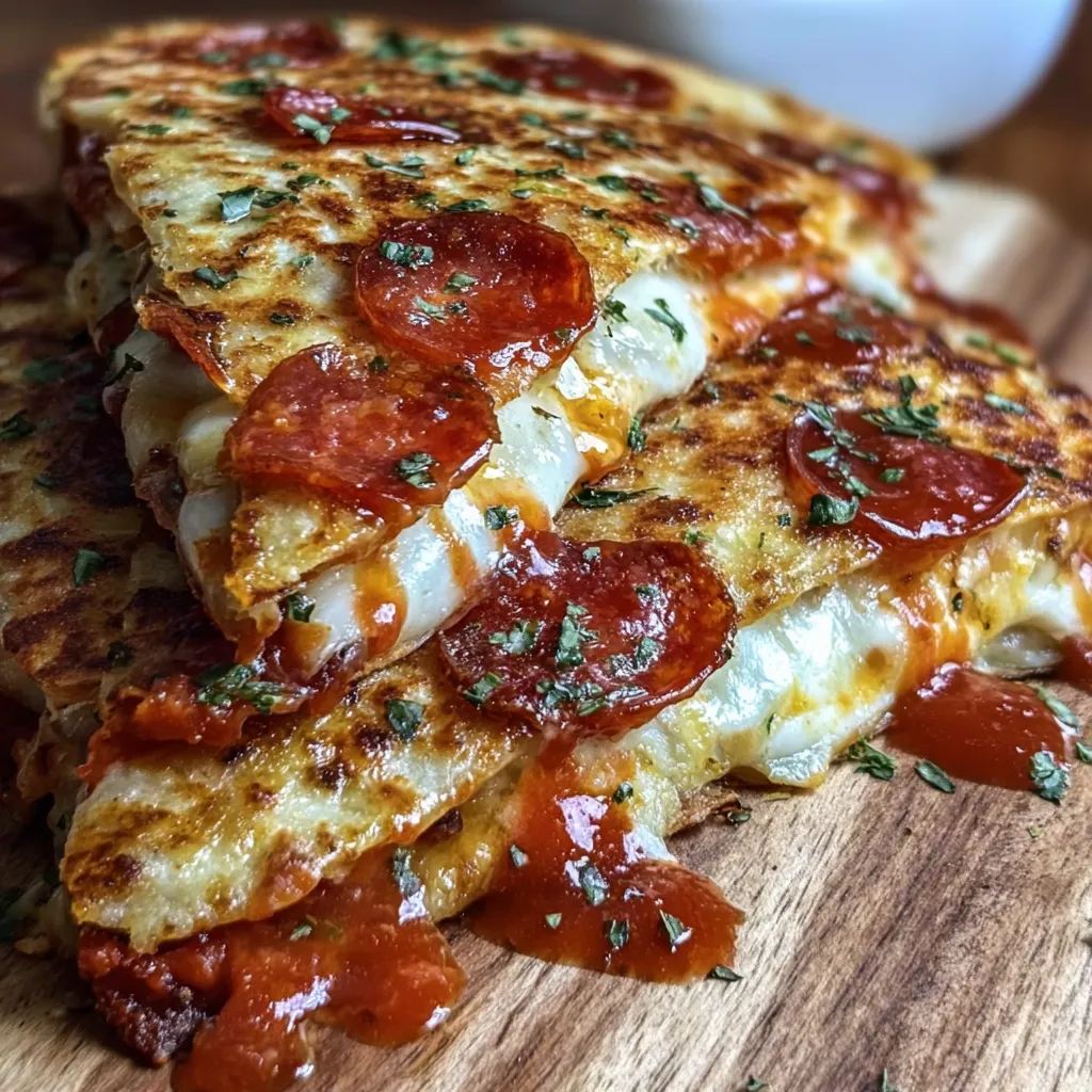 Ultimate Crispy Pepperoni Pizza Quesadillas with Melted Cheese and ...