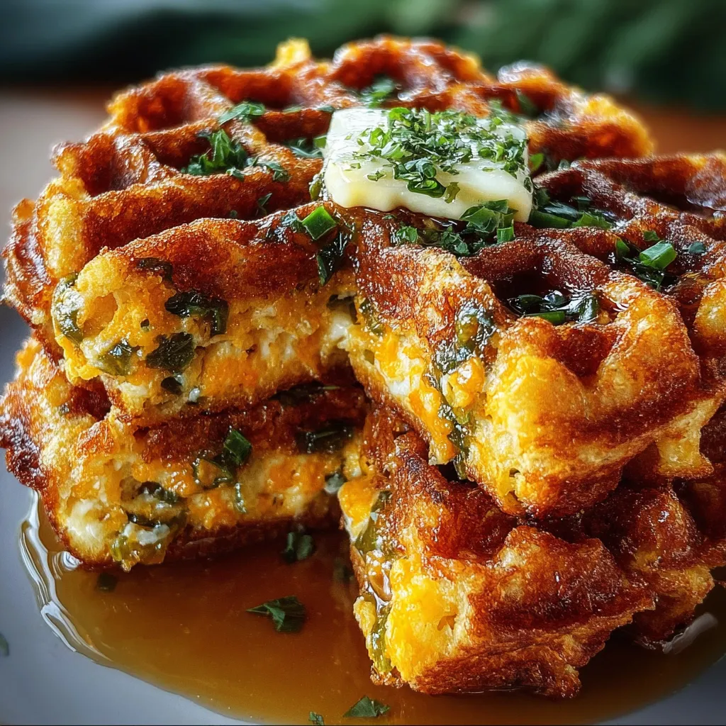 Ultimate Spicy Cheddar Jalapeño Cornbread Waffles with Sharp Cheese ...